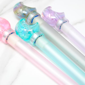 GLASSY CRESCENT MOON Pen 1pc | Iridescent Moon Pen | Pretty Kawaii Pens ...