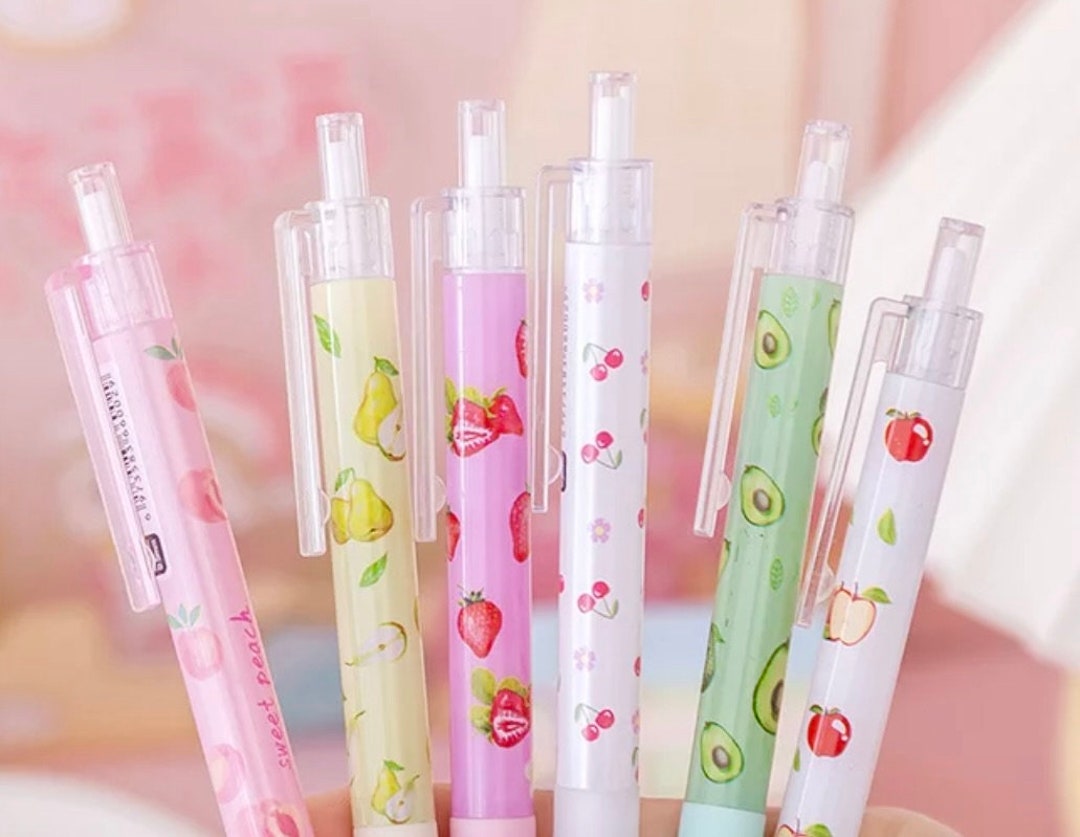 Colorful Fruit Gel Pen | 0.5mm Black Ink Pen | Cute Kawaii Pens ...