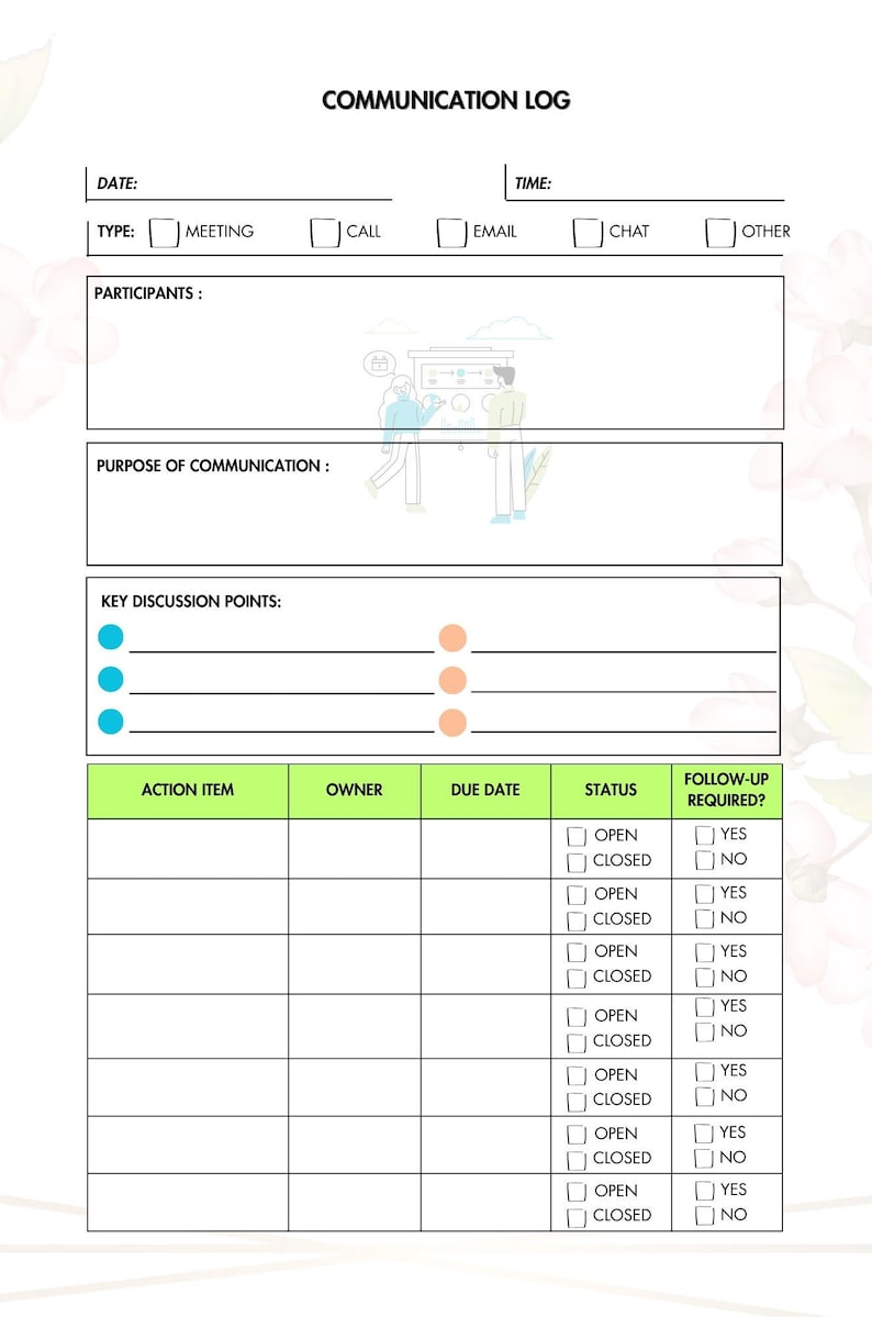 Project Management Communication Log Journal, Multi-project Planner - Etsy