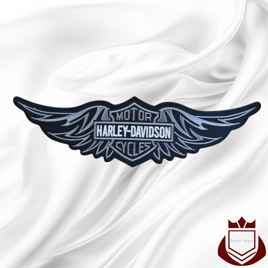 Harley Davidson Leopard Wing Patch 15 Inch Large – Grey HD Biker Back ...