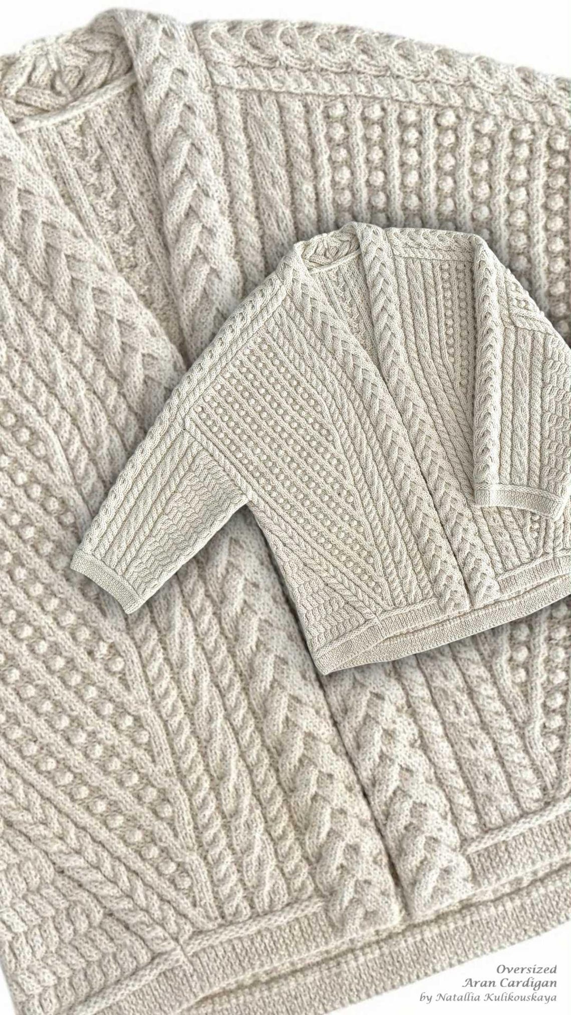Oversized Aran Cardigan Knitting Pattern - Etsy