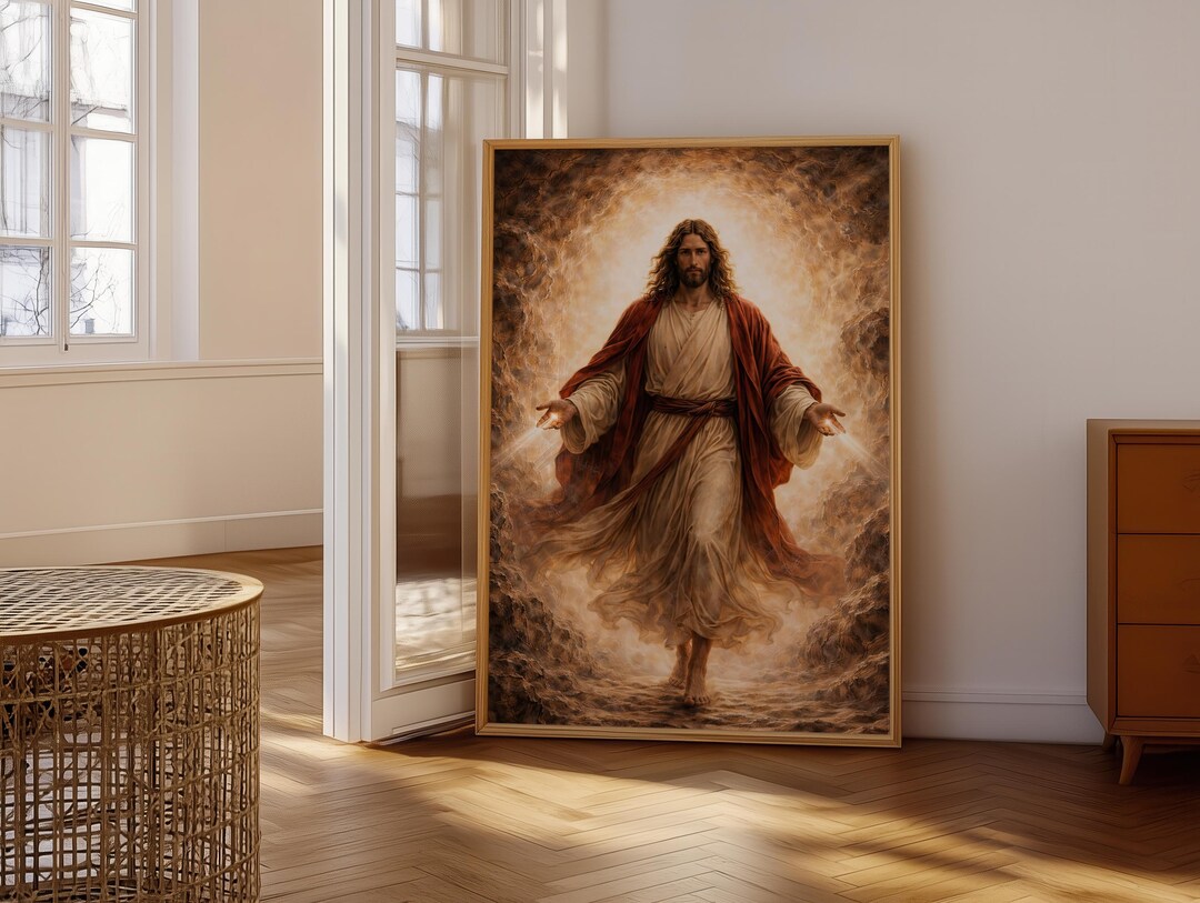 Jesus Christ Wall Art , A Ray of Hope & Divine Strength , Instant ...