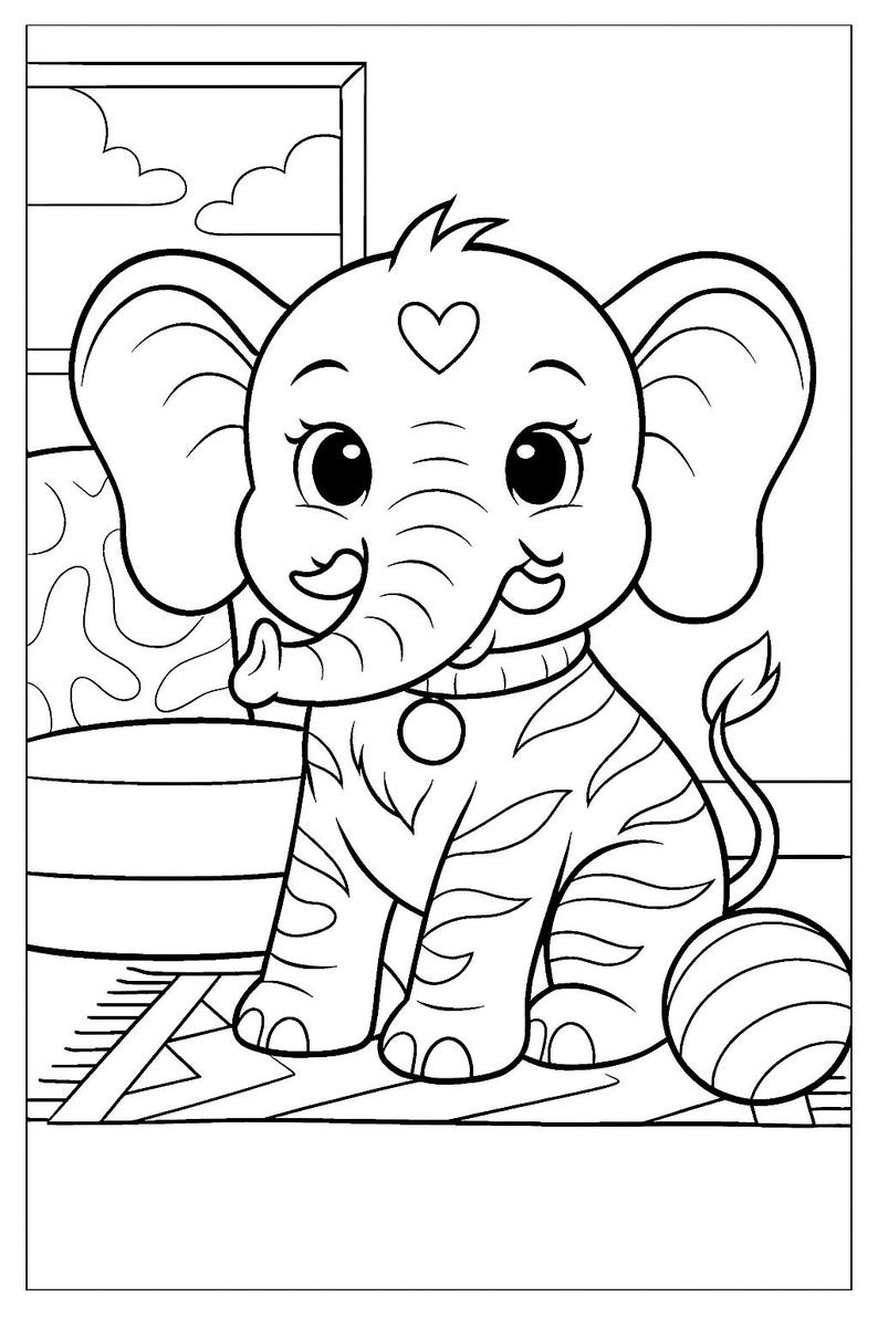 Animal-based Coloring Page - Etsy