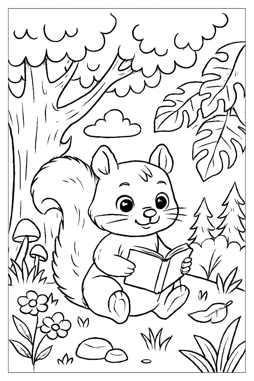 Nature-themed Kids Coloring Page – Instant Download, Fun Art Activity ...