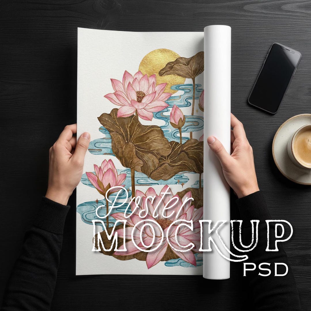 Rolled Poster Mockup PSD , Hand Holding Paper Mock Up, Vertical Wall ...
