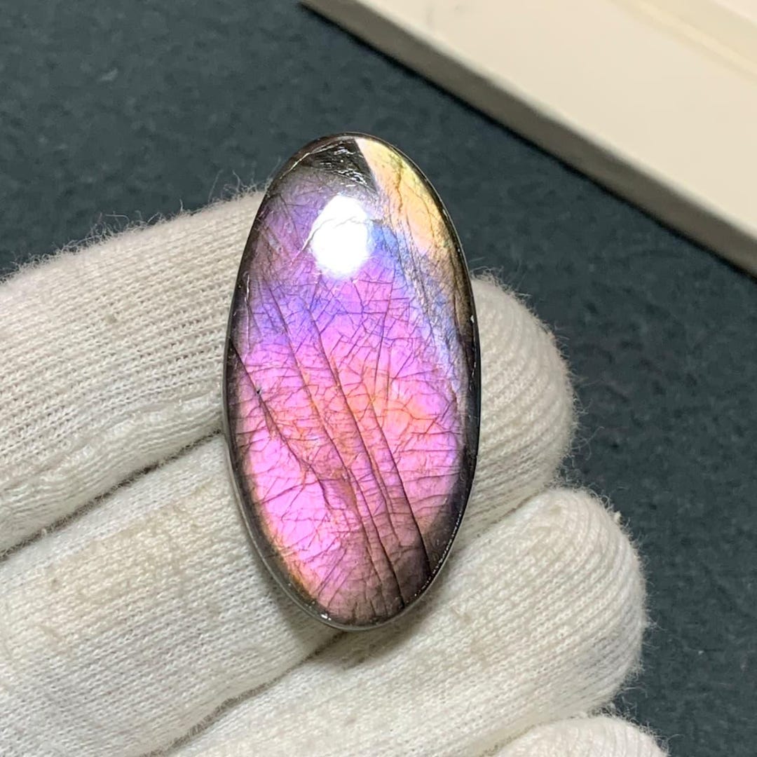 Natural High Flash Pink Labradorite Oval Shape Gemstone for Jewelry ...