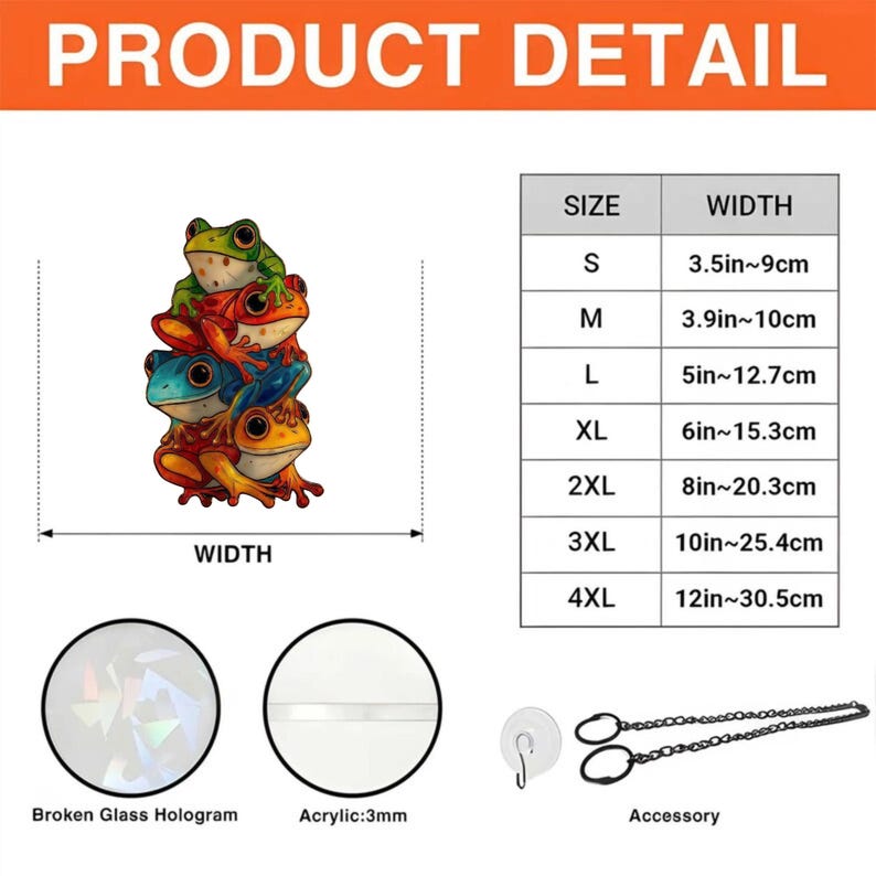 Colorful Stacked Frog Acrylic Suncatcher, Faux Stained Glass Window ...