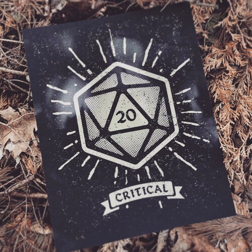 D20 Critical Hit Poster Dice Roll for Initiative Game - Etsy