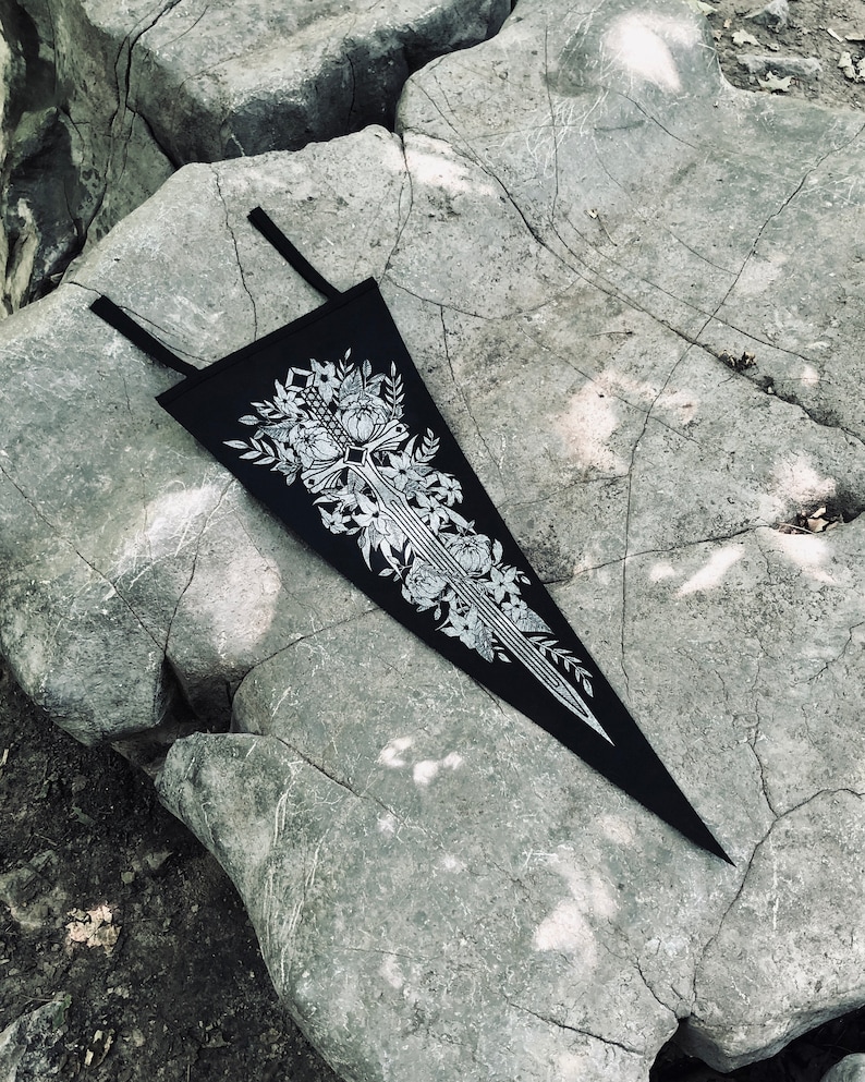 The Silver Sword Pennant Flag Gothic Home Decor - Etsy Canada