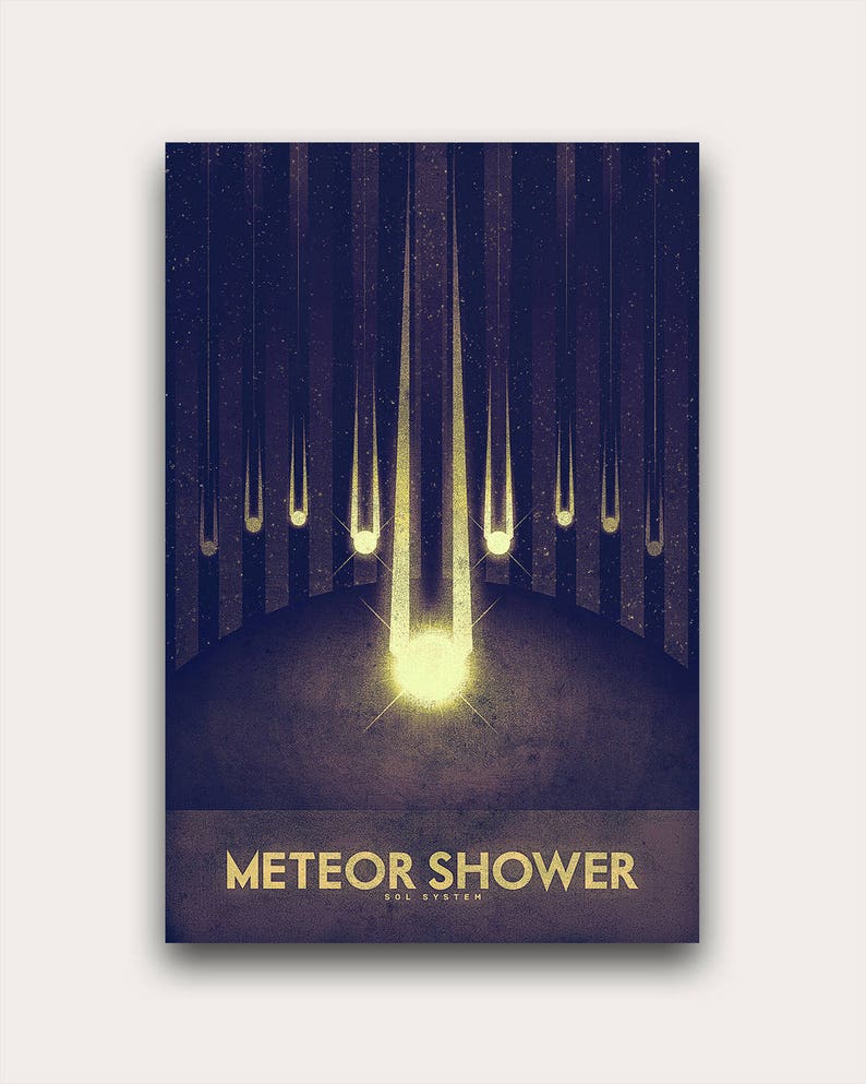 Meteor Shower Postcard or Poster Galaxy Art Print Space | Etsy