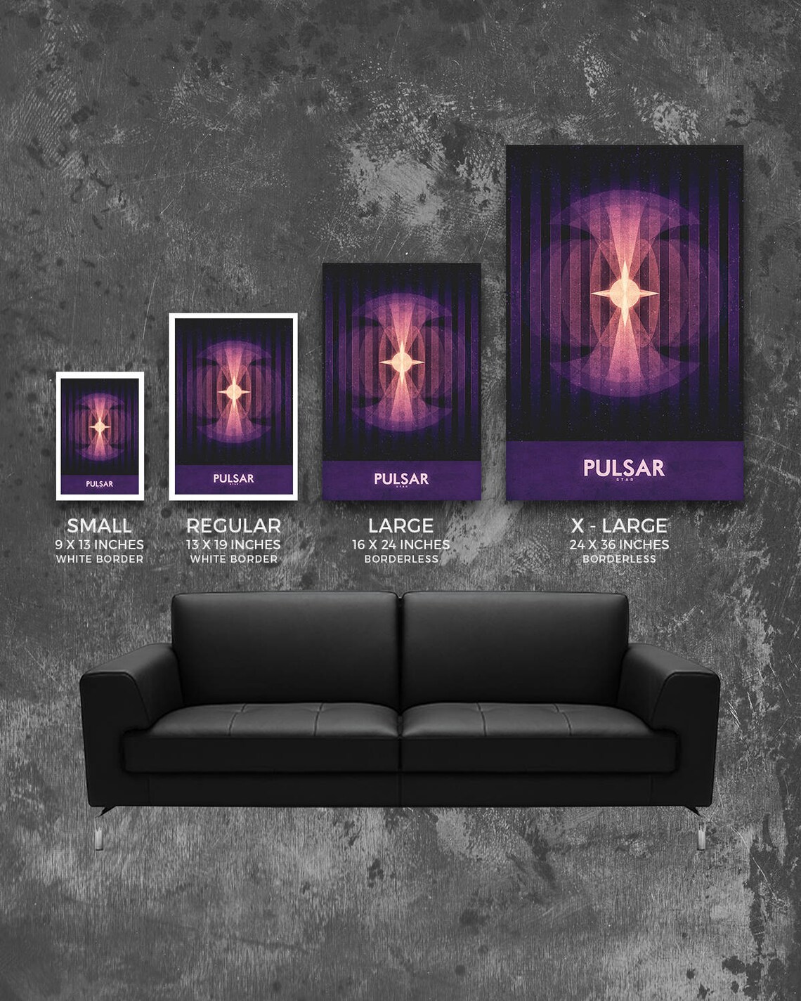 Pulsar - Star - Space Travel Postcard or Poster - Office Astronomy Art ...