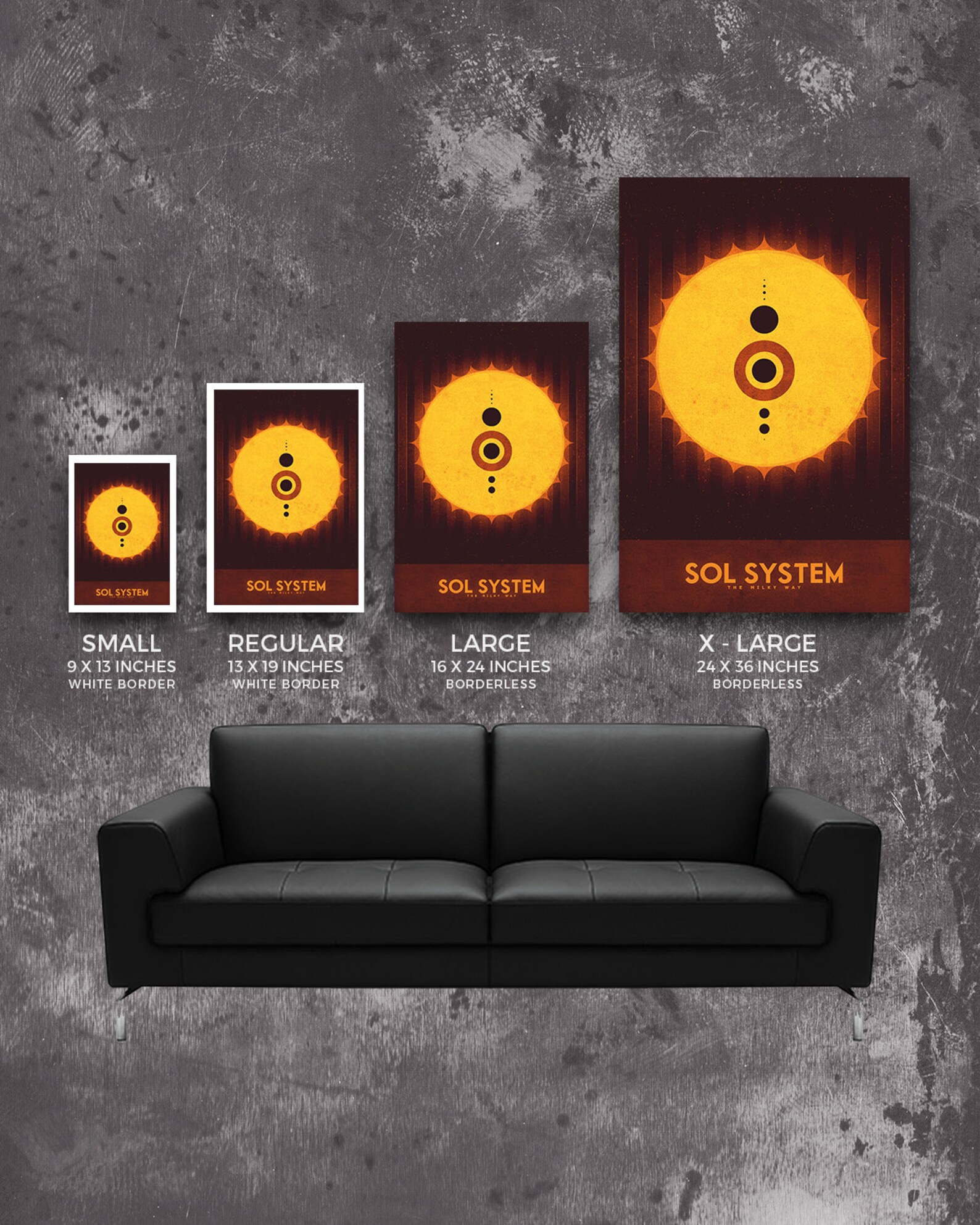 Minimalist Solar System Poster or Postercard - Galaxy Art Print - Space ...