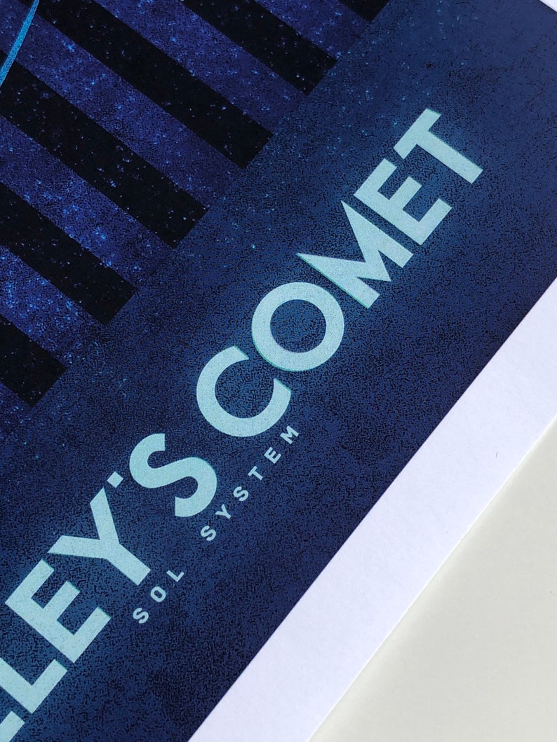 Halley's Comet - Postcard or Poster - Galaxy Art Print - Space Travel ...