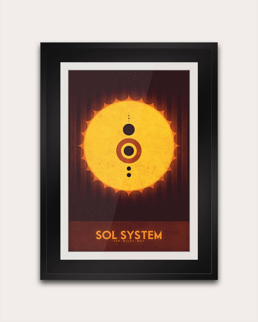 Minimalist Solar System Poster or Postercard - Galaxy Art Print - Space ...