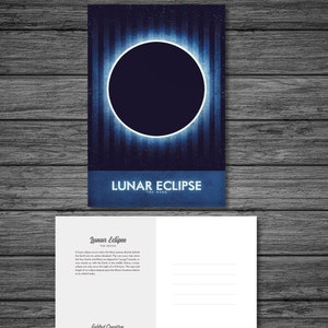 Lunar Eclipse - Postcard or Poster - Galaxy Art Print - Space Travel ...