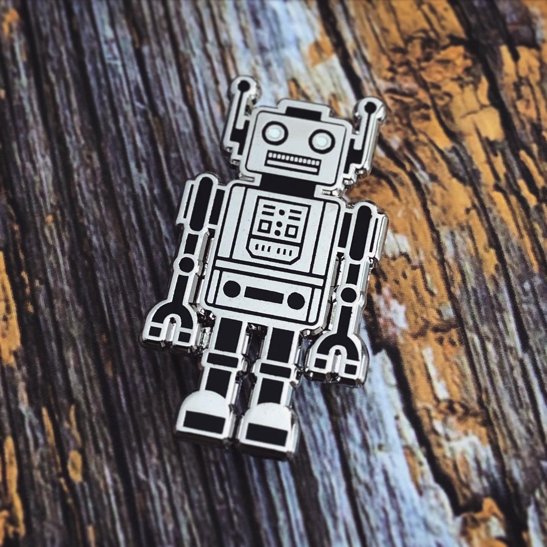 Retro Toy Robot Enamel Pin - Etsy