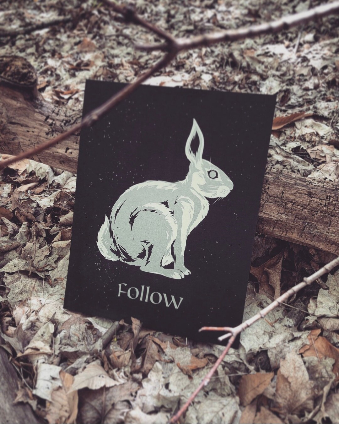 Follow the White Rabbit Art Print - Gothic Home Decor - Aesthetic Room ...