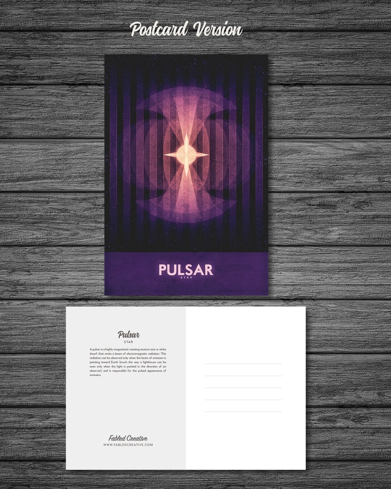 Pulsar Star Space Travel Postcard or Poster Office - Etsy