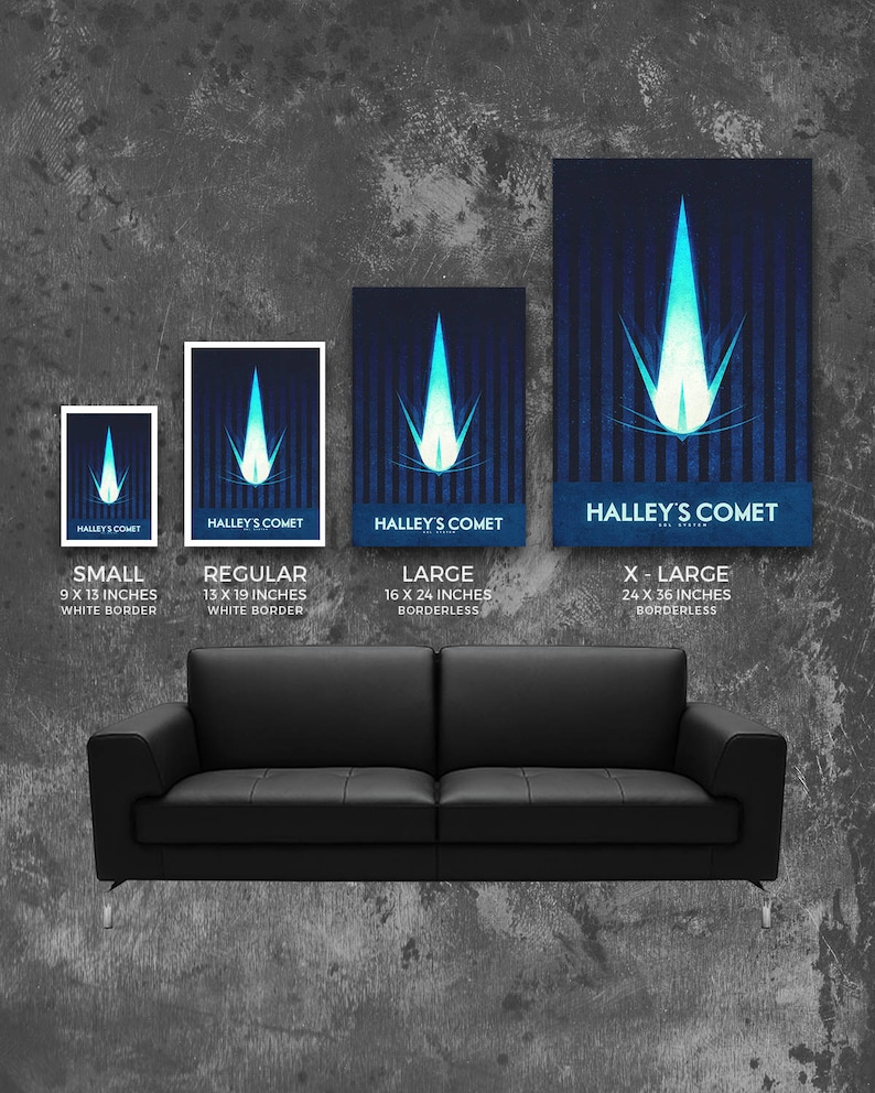 Halley's Comet - Postcard or Poster - Galaxy Art Print - Space Travel ...