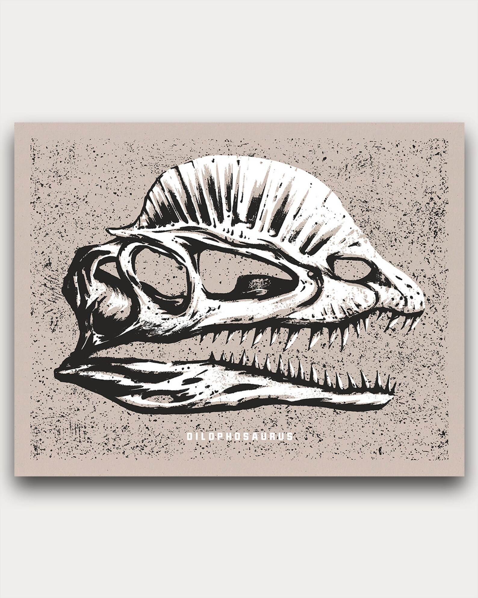 Dilophosaurus Art Print - Jurassic Dinosaur Gift - School Oddities ...