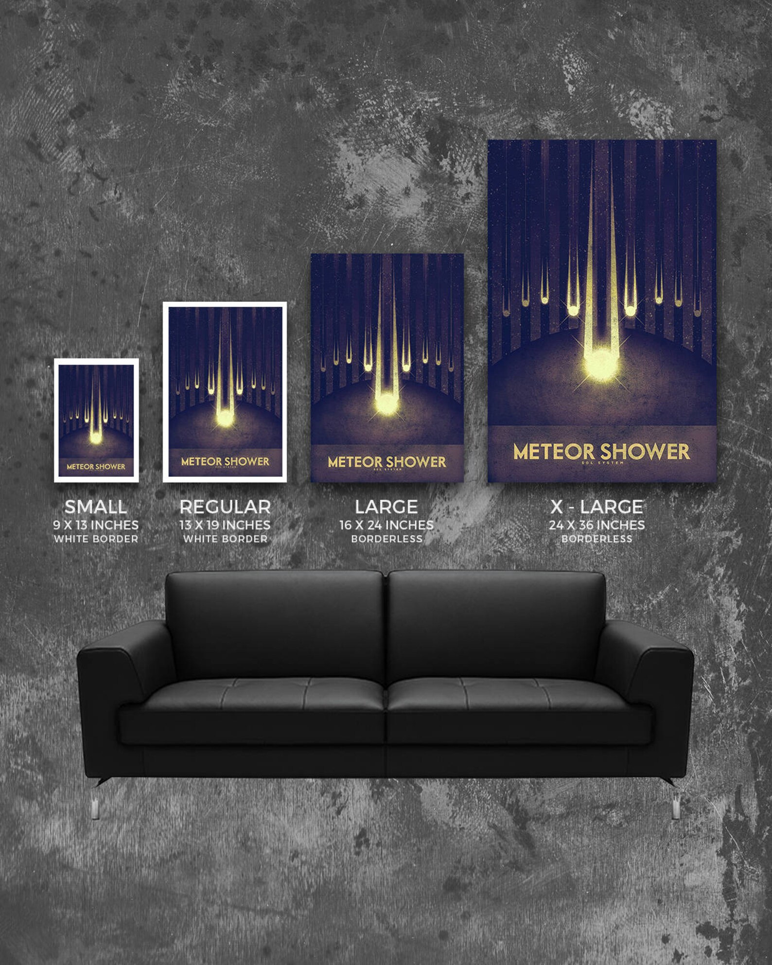 Meteor Shower Postcard or Poster Galaxy Art Print Space - Etsy