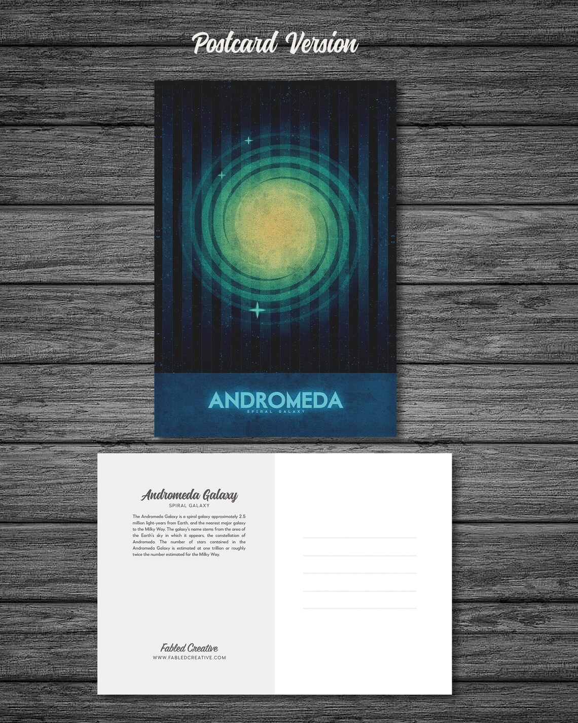 The Andromeda Galaxy Postcard or Poster Galaxy Art Print | Etsy