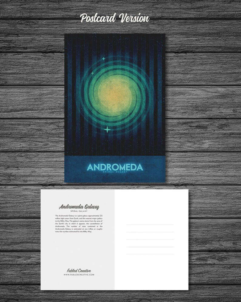 The Andromeda Galaxy Postcard or Poster Galaxy Art Print - Etsy