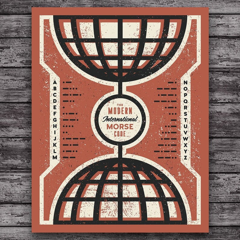 Morse Code Art Print Handmade Screenprint Poster Wall Home | Etsy