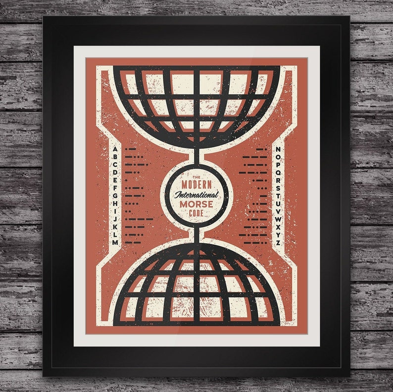Morse Code Art Print Handmade Screenprint Poster Wall Home - Etsy