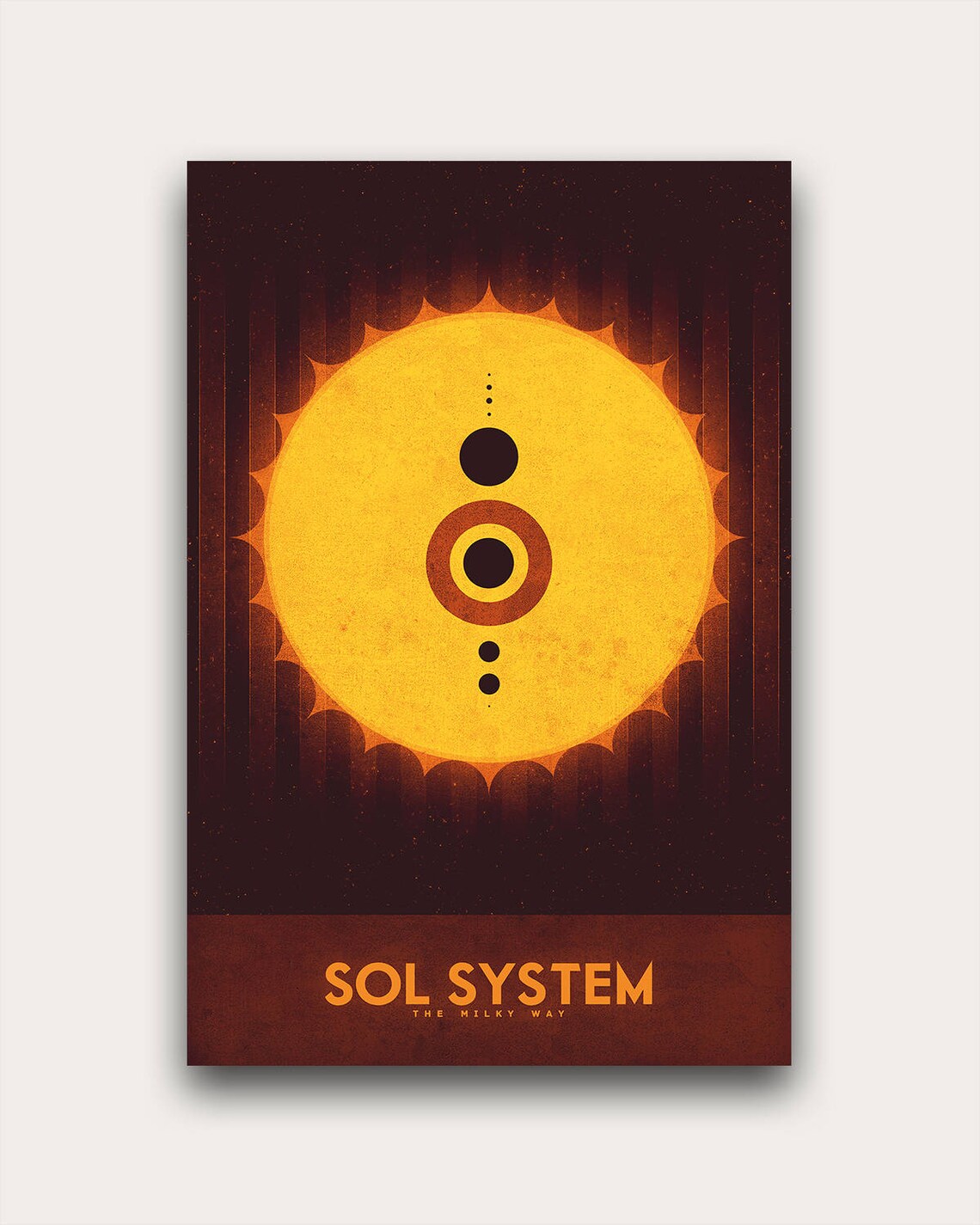 Minimalist Solar System Poster or Postercard Galaxy Art - Etsy