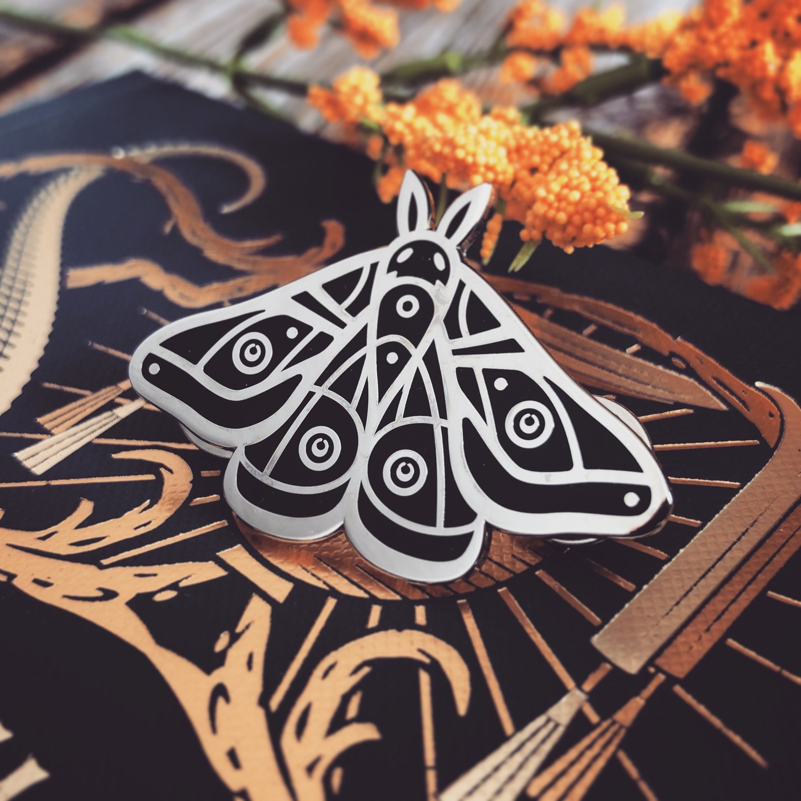 Moon Moth Enamel Pin 1.5 Inches - Etsy