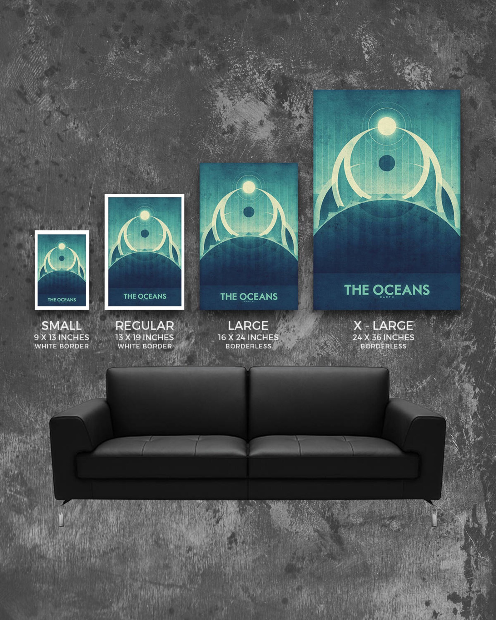 The Oceans of Earth - Postcard or Poster - Galaxy Art Print - Space ...