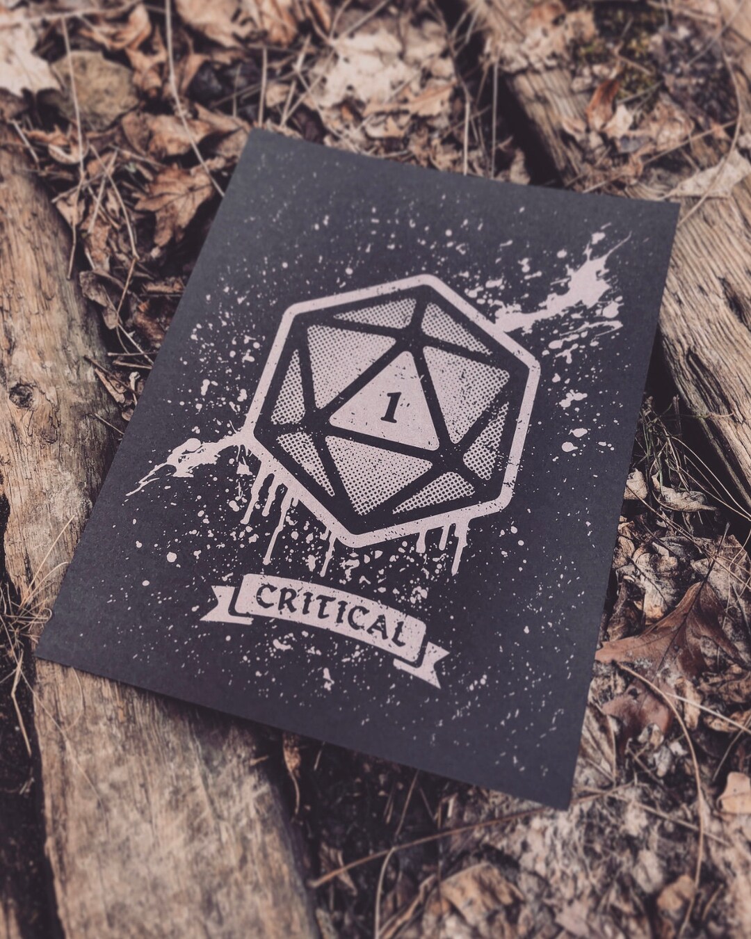 Critical Miss Art Print - Handmade D20 Print - Magic Dice Roll for ...