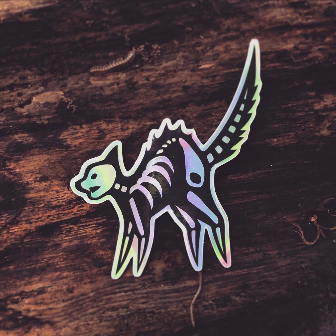 Scaredy Cat Sticker Holographic or Glossy Vinyl 3 X 2.5 - Etsy