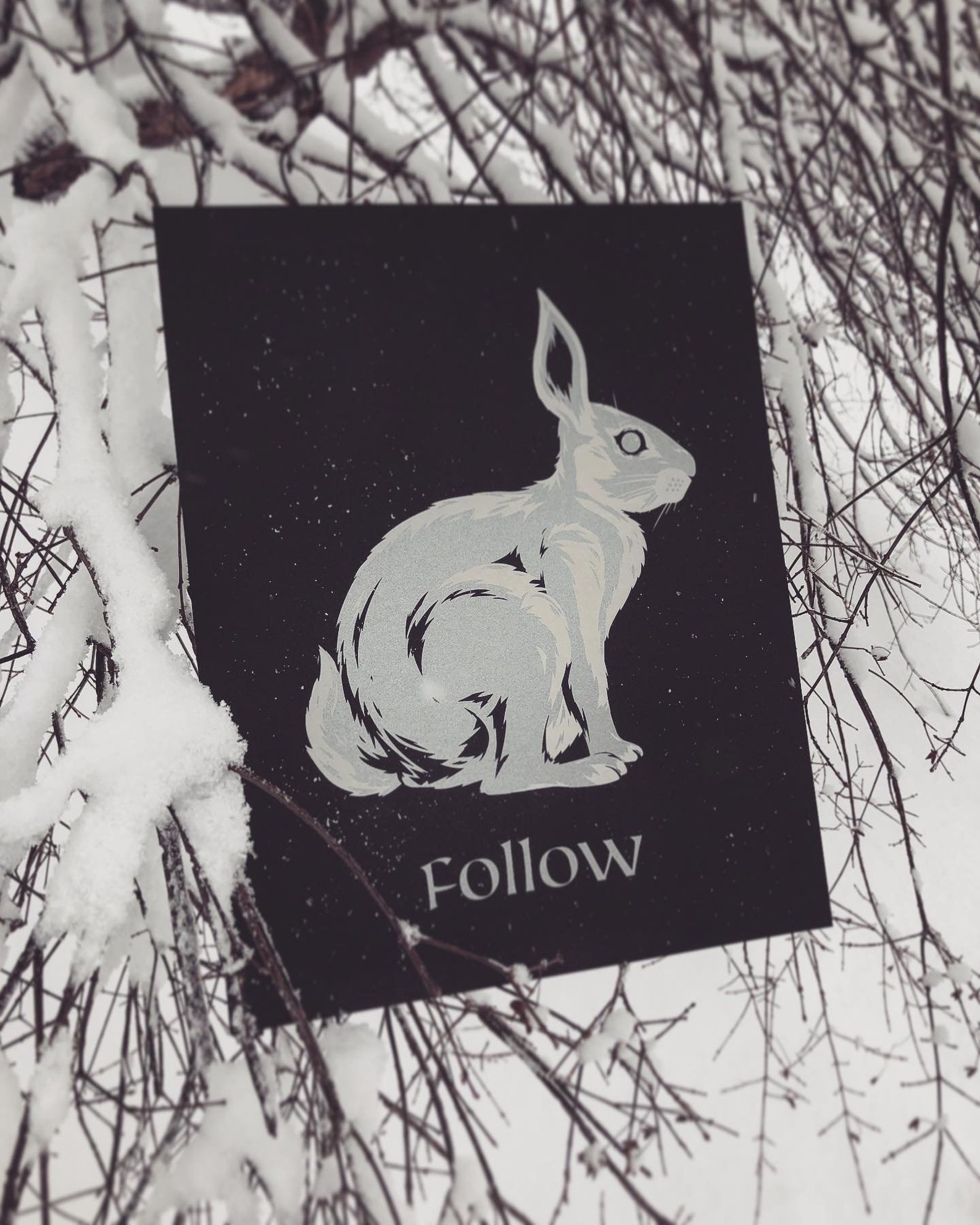 Follow the White Rabbit Art Print Gothic Home Decor | Etsy