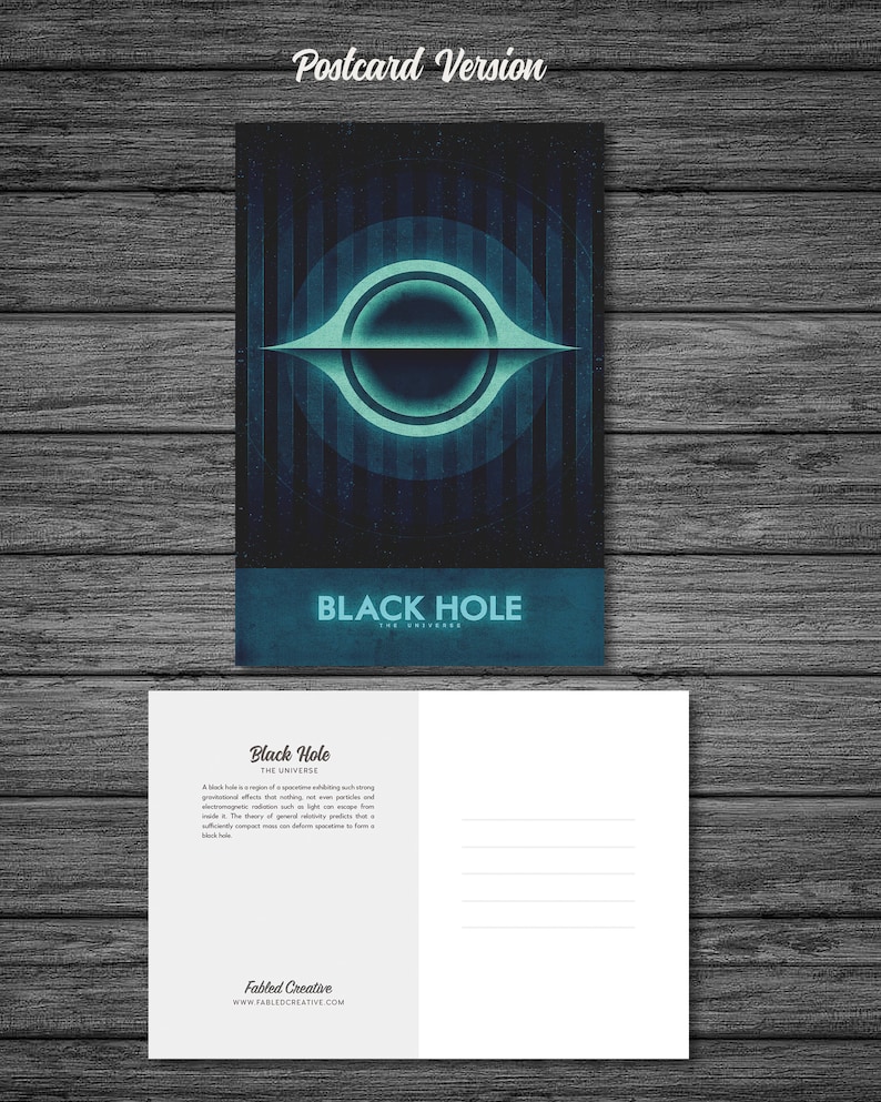 Black Hole Postcard or Poster Galaxy Art Print Space - Etsy
