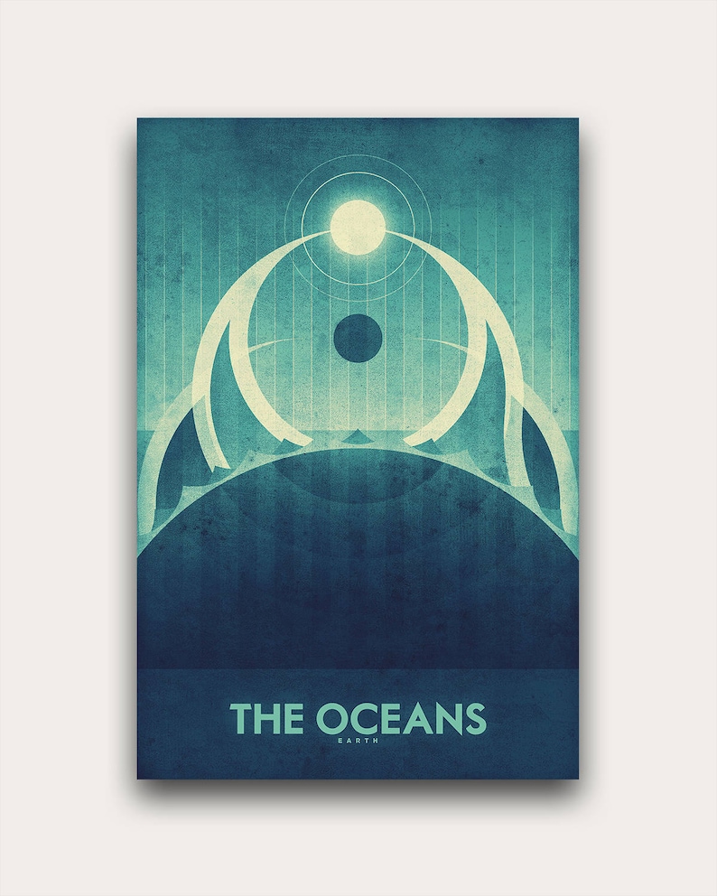 The Oceans of Earth - Postcard or Poster - Galaxy Art Print - Space ...
