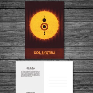 Minimalist Solar System Poster or Postercard - Galaxy Art Print - Space ...