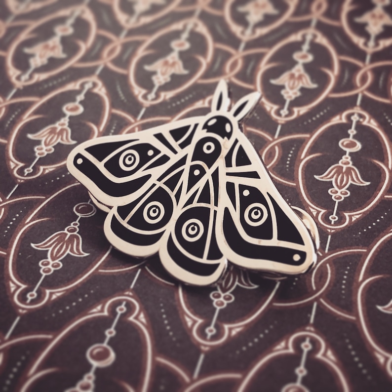 Moon Moth Enamel Pin - 1.5 Inches - Etsy