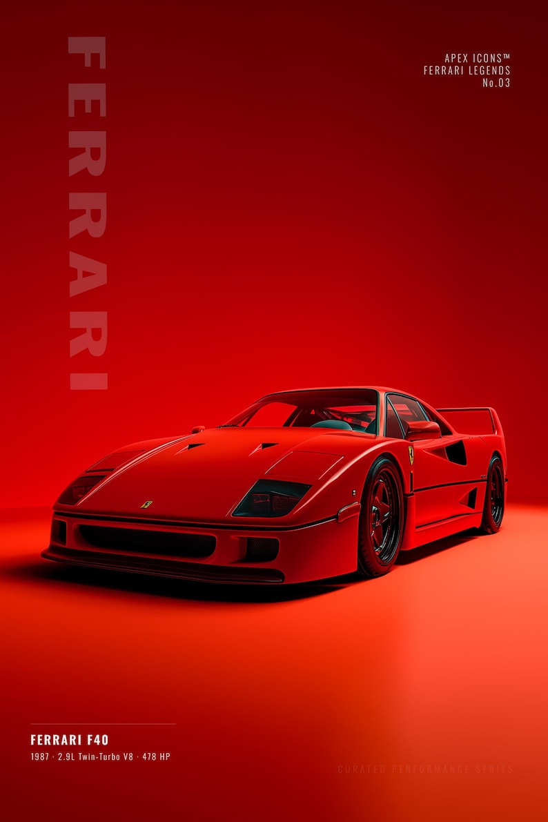 Buy Ferrari Poster Set of 4, Wall Art Digital Download, Laferrari F40 ...