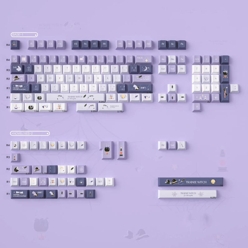 152 Pcs Trainee Witch Gaming Keycap Set, Cherry Profile PBT Sublimation ...