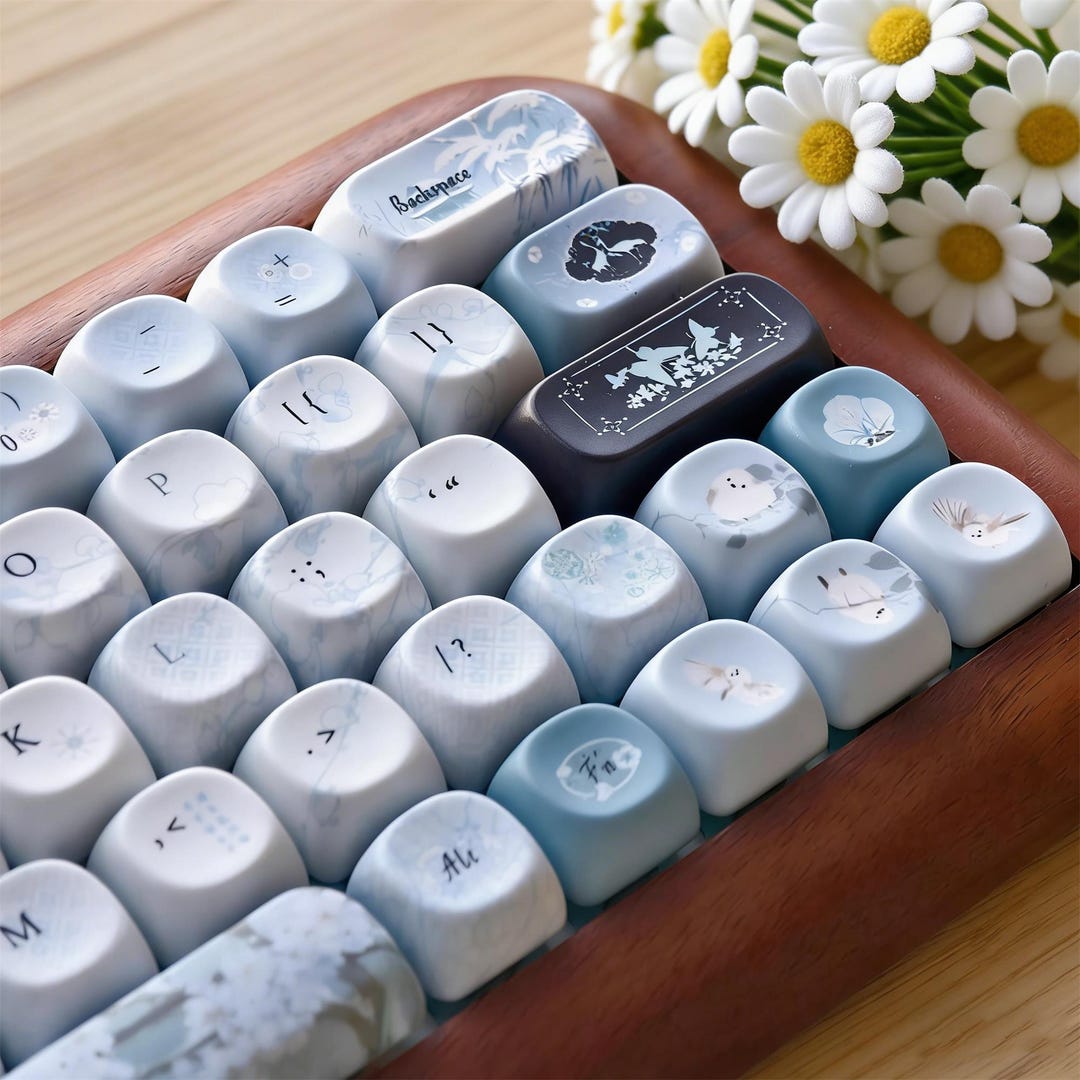 120 Pcs Winter Snow Birds & Butterfly Gaming Keycap Set, Cherry/moa ...