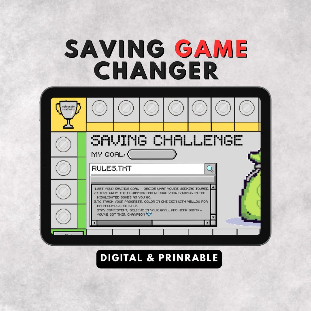 Pixel Art Savings Challenge | Retro Budget Tracker | Saving Budget ...