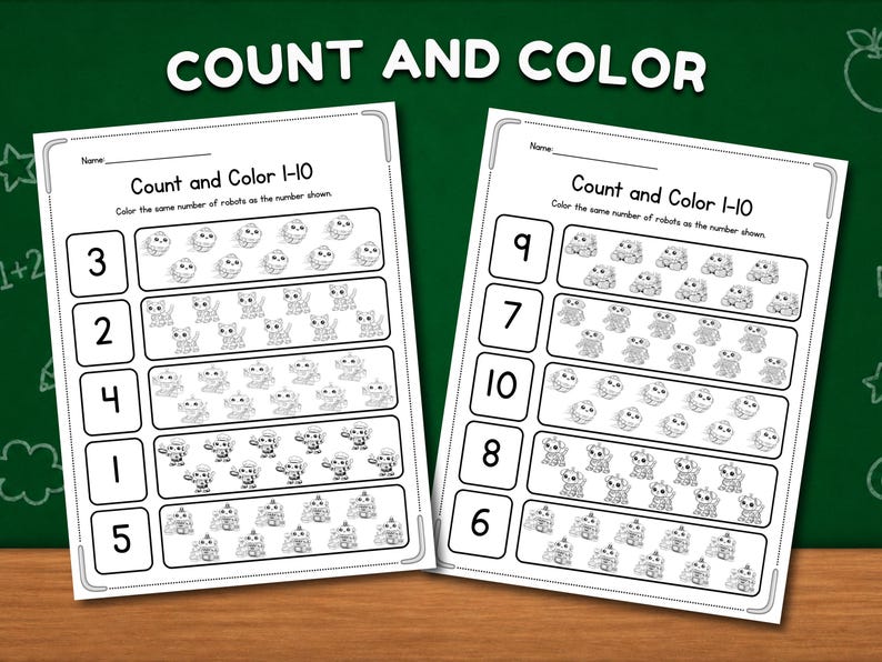 Preschool Math Worksheet, Counting Activity, Kindergarten Learning ...