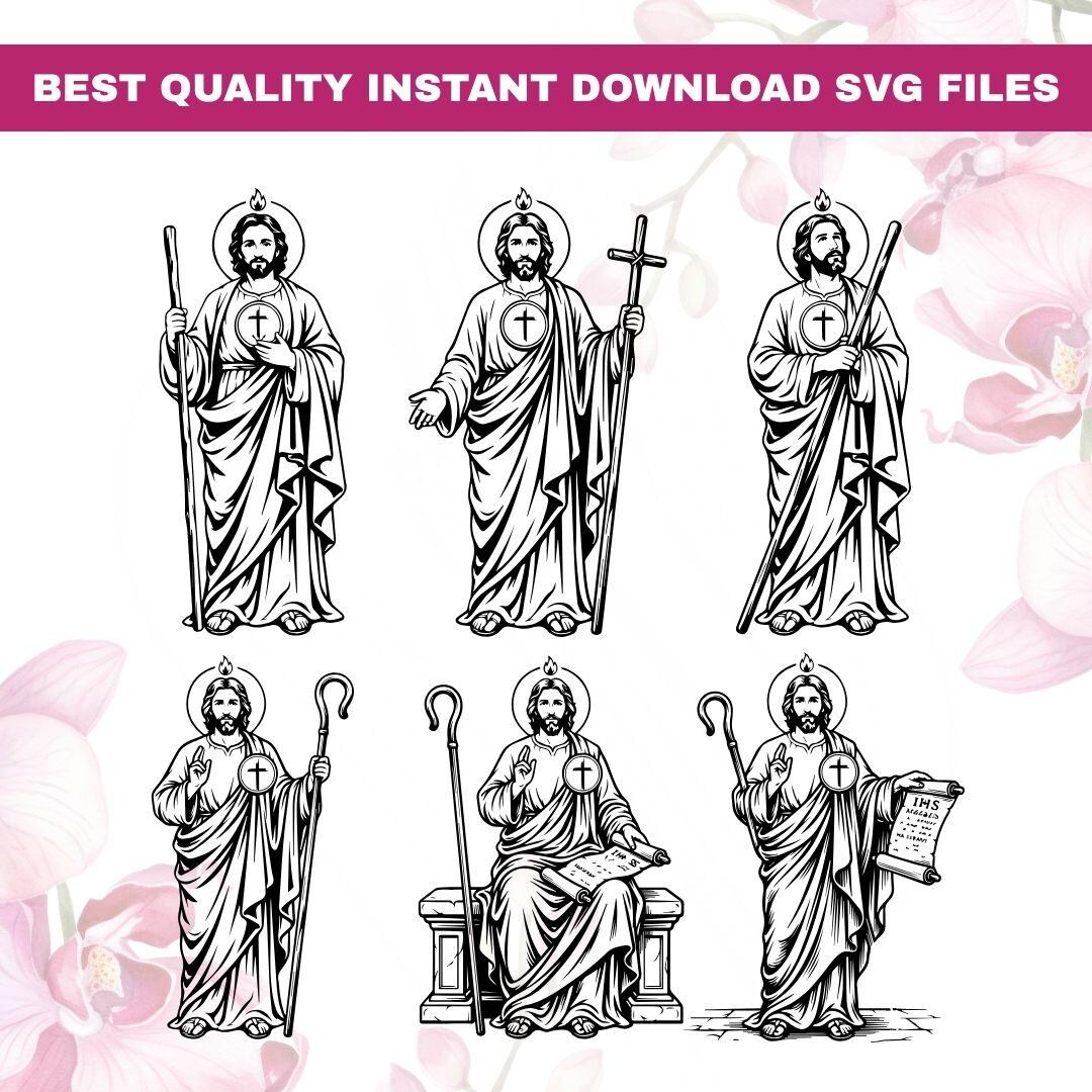 St. Jejus SVG, PNG, St. Jude Thaddeus Cut File, Schutzpatron der ...