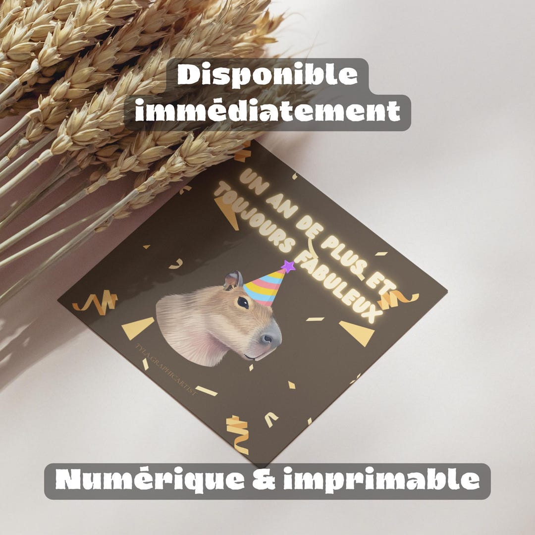 Capybara Birthday Card – Another Year Older and Still Fabulous ...