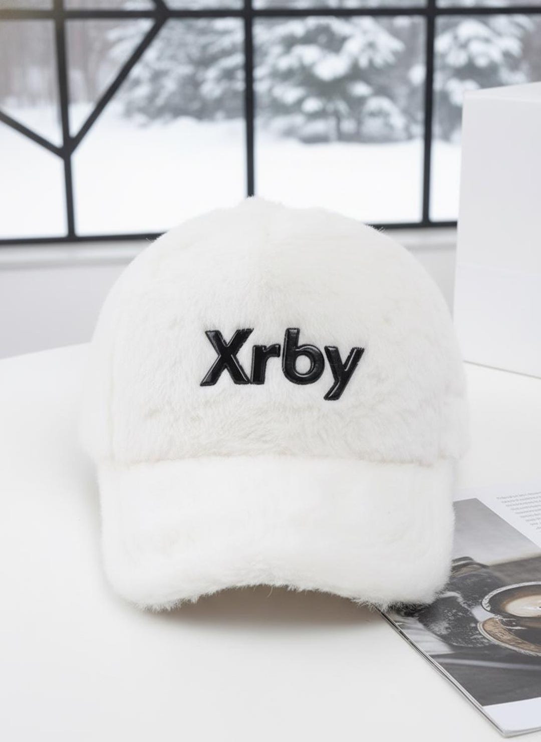 Custom Plush Baseball Cap, Soft Fuzzy Winter Hat for Women, Cozy ...