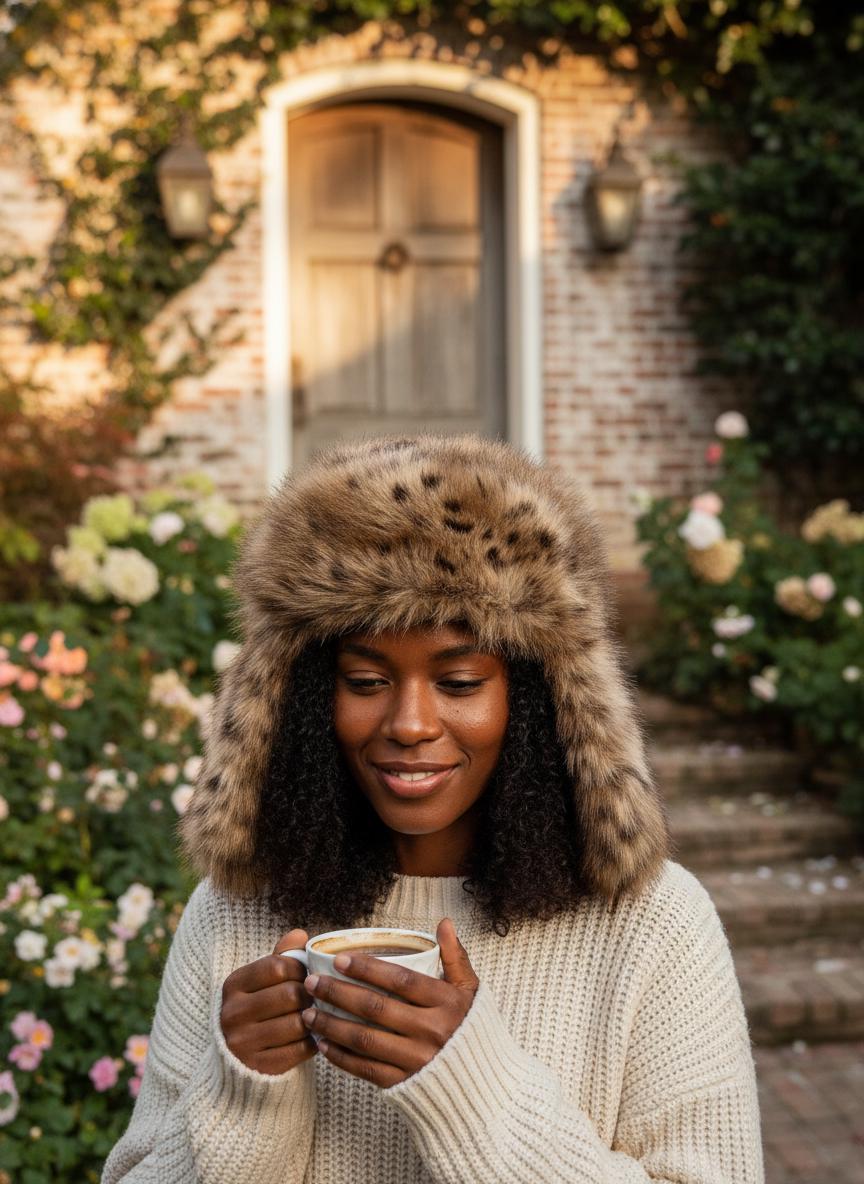 Cute Ear Flap Plush Hat With Soft Fluffy Fur, Cozy Winter Trapper Style ...