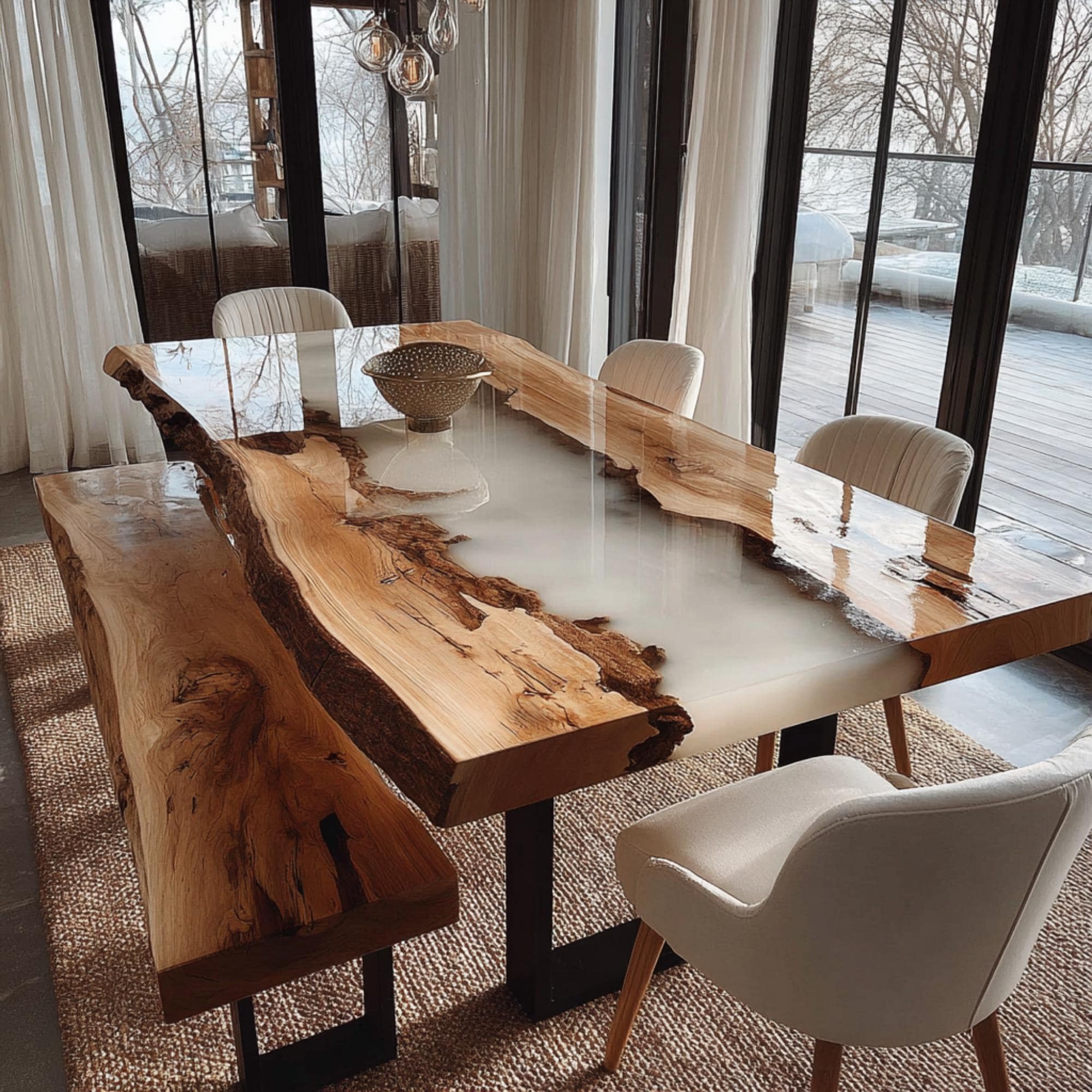 Epoxy Dining Table, Resin Table, Dining Table, Rustic Table, Kitchen ...