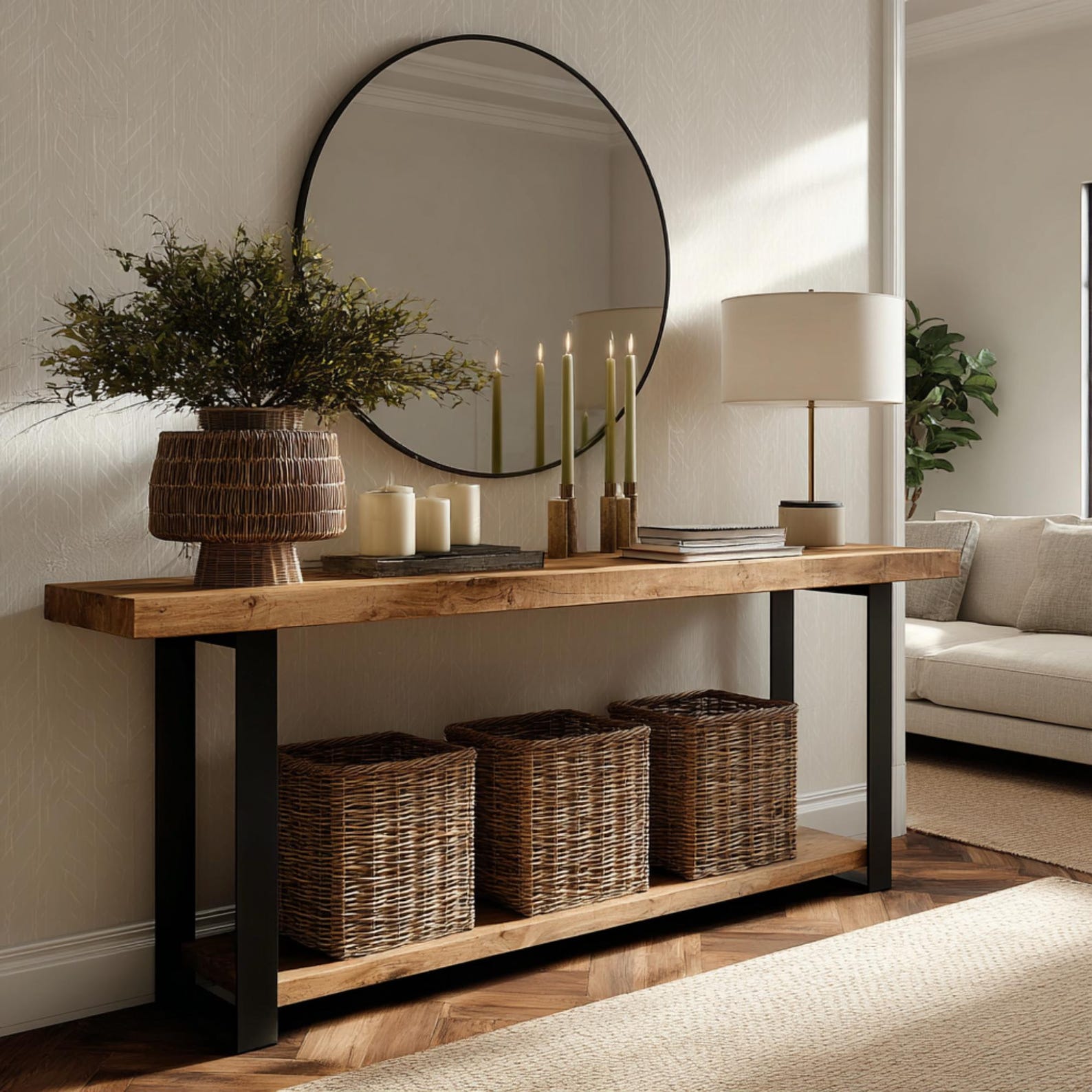 Handmade Distressed Walnut Console Table, Rustic Entryway Furniture - Etsy